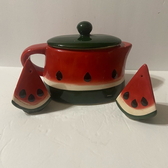 Source Unknown | Kitchen | Handmade Watermelon Canister Teapot Shape ...